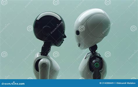 Robots Collaborate Share Ideas And Develop Emotional Awareness Stock Illustration