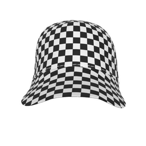 Black And White Checkered Trucker Hat Etsy