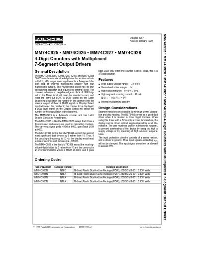 Textbook Inf203 Datasheet Mm74c926 Multiplexed 4 Digit Counter