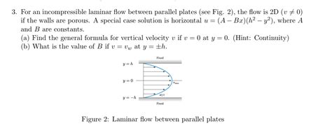 Solved 3 For An Incompressible Laminar Flow Between
