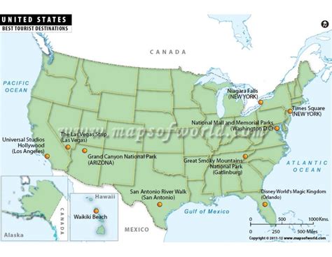 Tourist Attraction Usa Map Tourist Destination In The World