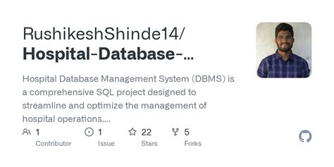 Github Rushikeshshinde14hospital Database Management System Sql