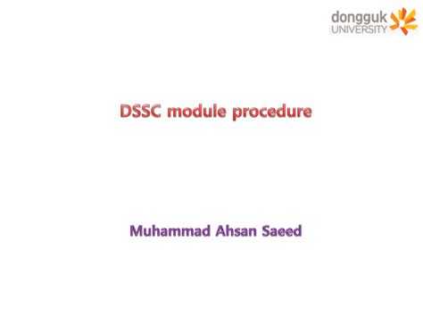 Pdf Dssc Module Procedure