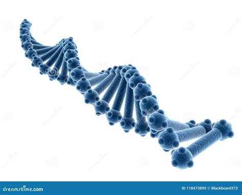 Concept Of Biochemistry With Dna Molecule Isolated In White Background 3d Rendering Stock Image
