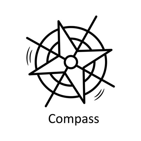 Compass Vector Outline Icon Design Illustration Travel Symbol On White Background Eps 10 File