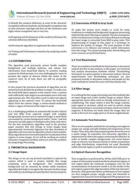 Irjet Text Recognization Of Product For Blind Person Using Matlab Pdf Desktop Publishing