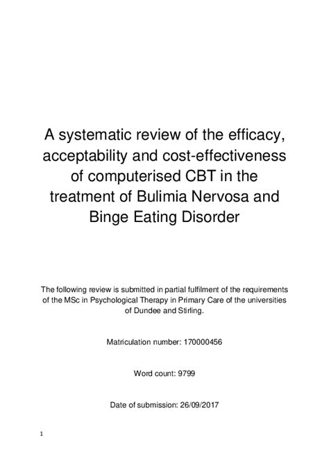 Pdf Systematic Review Of The Efficacy Acceptability And Cost