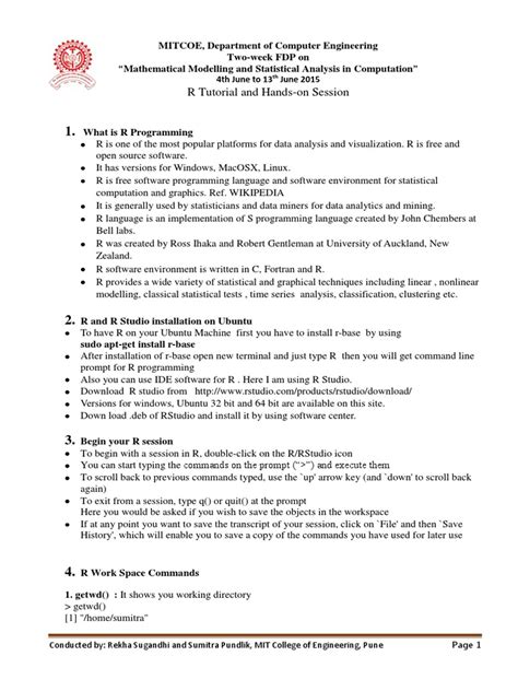 Mmsac Fdp Tutorial Pdf Matrix Mathematics Control Flow