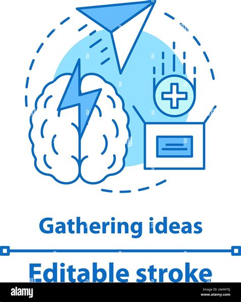 Brainstorming Concept Icon Gathering Ideas Idea Thin Line Illustration Thinking Solution