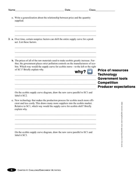 Solved Name Date Class Chapter 4 Supply Challengeenrichment