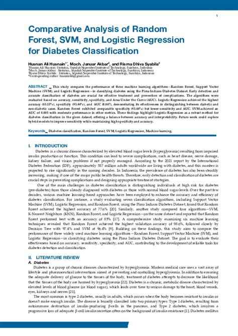 Pdf Pima Indian Diabetes Analysis