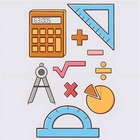 premium psd icons related to mathematics such as calculator rulers subtraction signs addition