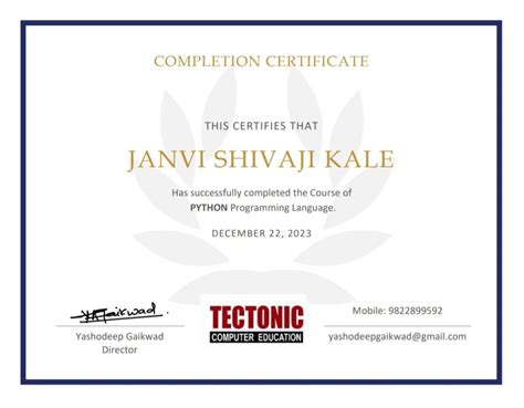 Python Codingjourney Certificationachievement Janvi Kale