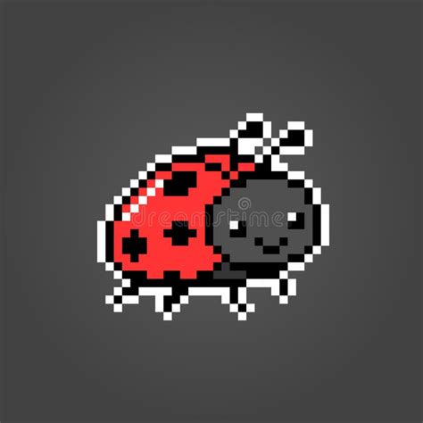 8 Bit Pixel Of Ladybug Animal Pixels In Vector Stock Illustration