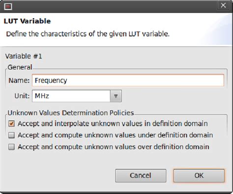 10 the lut variable dialog box download scientific diagram