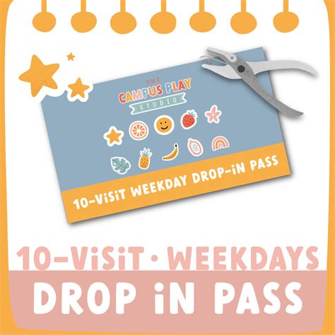 Drop In Pass 10 Visit Weekdays The Campus Play Studio