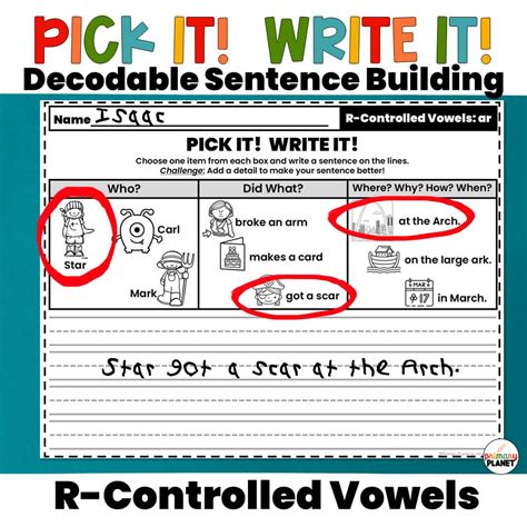 Encoding And Decoding Sentences R Controlled Vowels Sentence