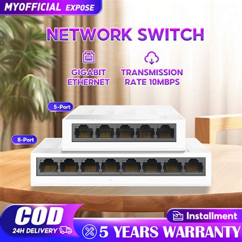 Network Switch 8 Port Desktop Network Switch 10 100mbps Gigabit Ethernet 5 Port Rj45 Ports