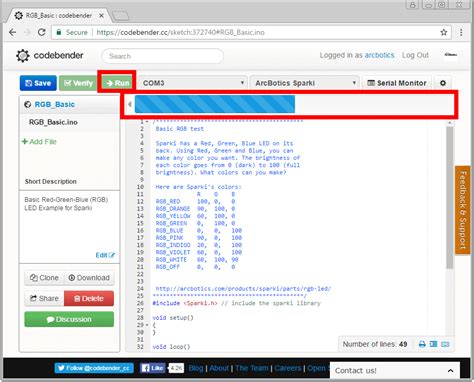 ArcBotics Upload With Codebender