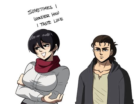 Mikasa Ackerman And Eren Yeager Shingeki No Kyojin Drawn By Tinafate