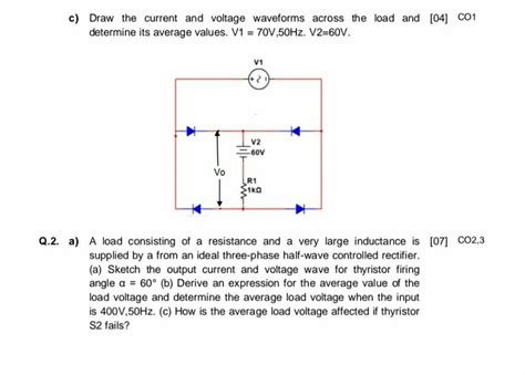Solved C Draw The Current And Voltage Waveforms Across The Chegg