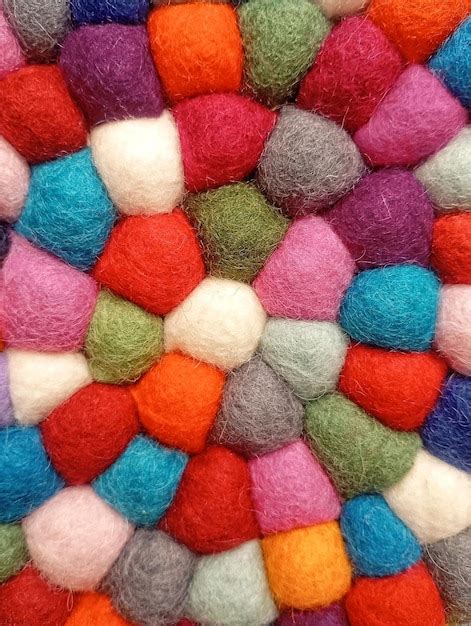 Colored Wool Textured Multicolor Yarn Balls Background Premium Photo
