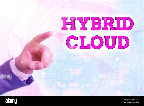 Writing Note Showing Hybrid Cloud Business Concept For Computing Environment That Combines