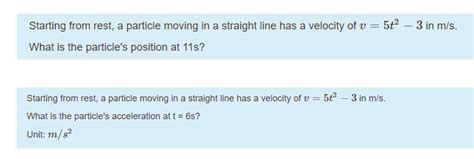 Solved Starting From Rest A Particle Moving In A Straight Chegg