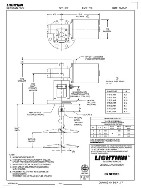 Lightnin Sr Series Generic Dimension Drawing Pdf