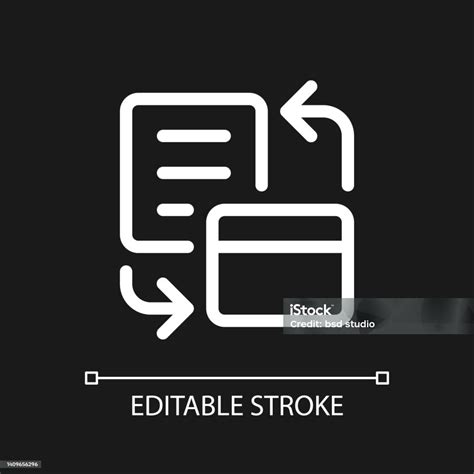 어두운 테마에 대한 은행 계좌 명세서 픽셀 완벽한 흰색 선형 Ui 아이콘 그래픽 사용자 인터페이스에 대한 스톡 벡터 아트 및 기타 이미지 그래픽 사용자 인터페이스