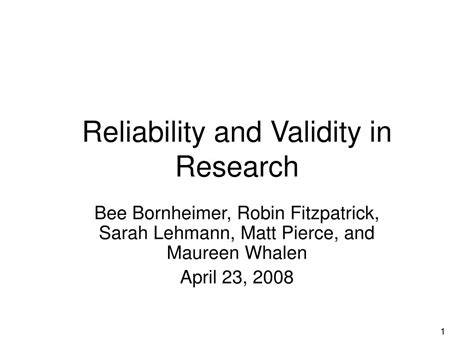 Ppt Reliability And Validity In Research Powerpoint Presentation Free Download Id 218821