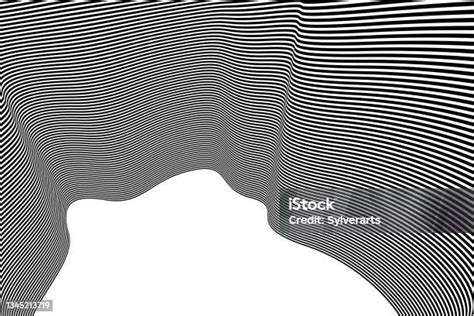 추상 벡터 3d 선 배경 흑백 곡선 선형 원근 차원 광학 패턴 텍스트에 대한 빈 복사 공간 3차원 형태에 대한 스톡 벡터 아트 및 기타 이미지 Istock