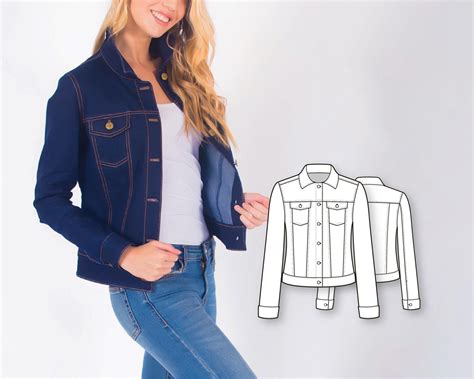 Denim Jacket Pattern Sewing Patterns Jean Jacket Pattern Pdf Sewing Pattern Fashion Pattern
