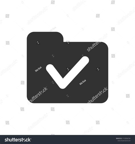 Folder Check Mark Vector Icon On Stock Vector Royalty Free 1710596194 Shutterstock