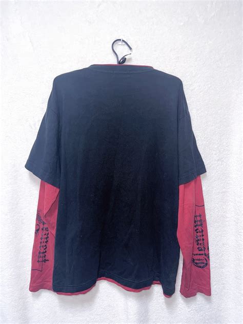 레터링 고스 펑크 레이어드 롱슬리브 Y2k 와투케 펑투케 서브컬쳐 중성계 후루츠패밀리