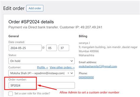 how to allow admin to edit order numbers in woocommerce tyche softwares