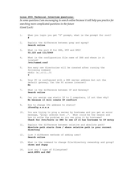 linux 200 technical interview questions pdf connect 4 techs