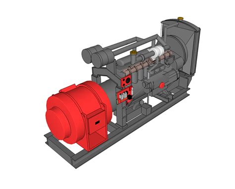 Generator Set With Plinth Sketchup Block Cadblocksfree Thousands Of Free Autocad Drawings