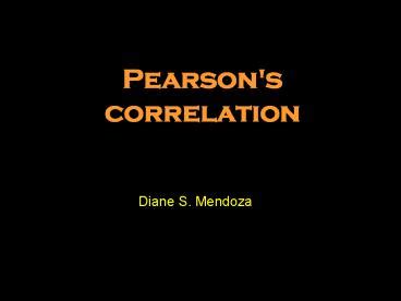 Pearson S Correlation Presentation Free To View