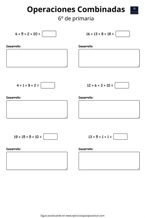 Operaciones Combinadas Sexto De Primaria