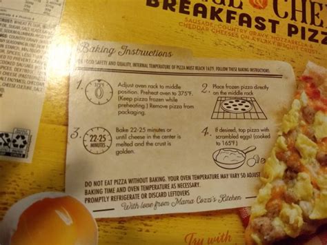 Mama Cozzis Biscuit Crust Sausage And Cheese Breakfast Pizza Aldi