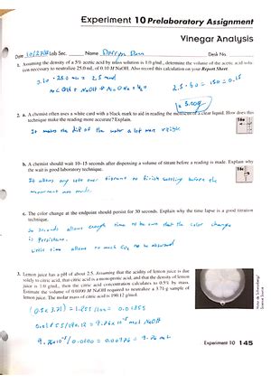 Ch Pre Lab Pre Lab Assignment CHEM Pacific Studocu