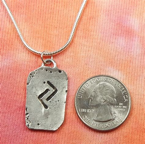 Jera Rune Necklace Pewter Elder Futhark Runes Runic Pendant Jewelry