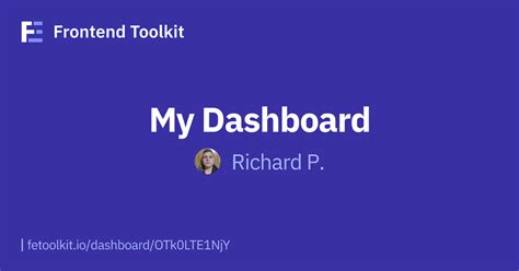 My Dashboard Frontend Toolkit