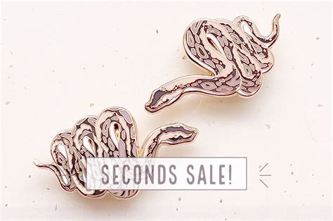 Ball Python Enamel Pin Set Seconds Alum And Ink
