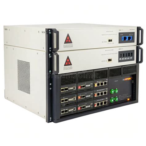 Alert Warning System Hosting Server Connectivity Isolated On White Background Stock Illustration