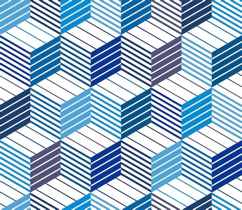 Premium Vector 3d Cubes Seamless Pattern Vector Background Lined Dimensional Blocks