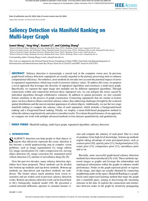 Pdf Saliency Detection Via Manifold Ranking On Multi Layer Graph