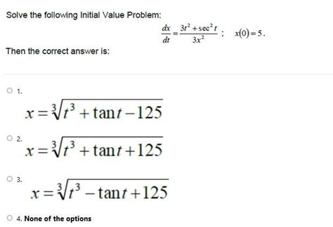 Solved Solve The Following Initial Value Problem