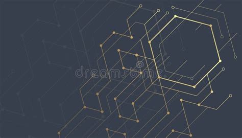 Abstract Digital Network Connection Futuristic Connection Circle Background Stock Vector